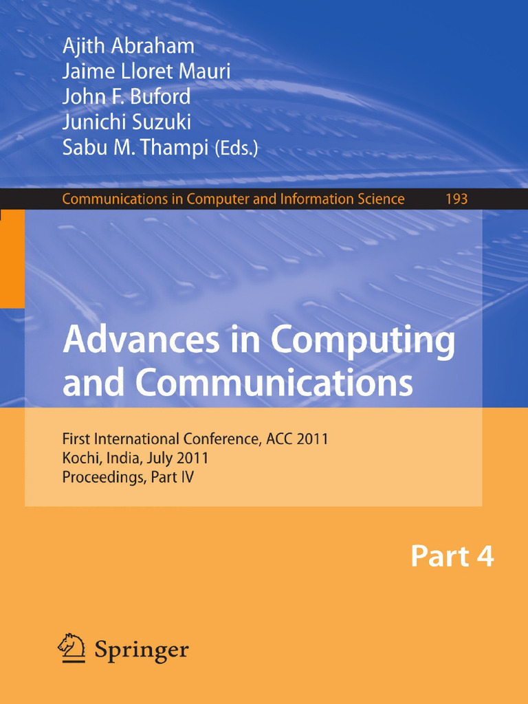 Advances in Computing and Communications 1 | PDF