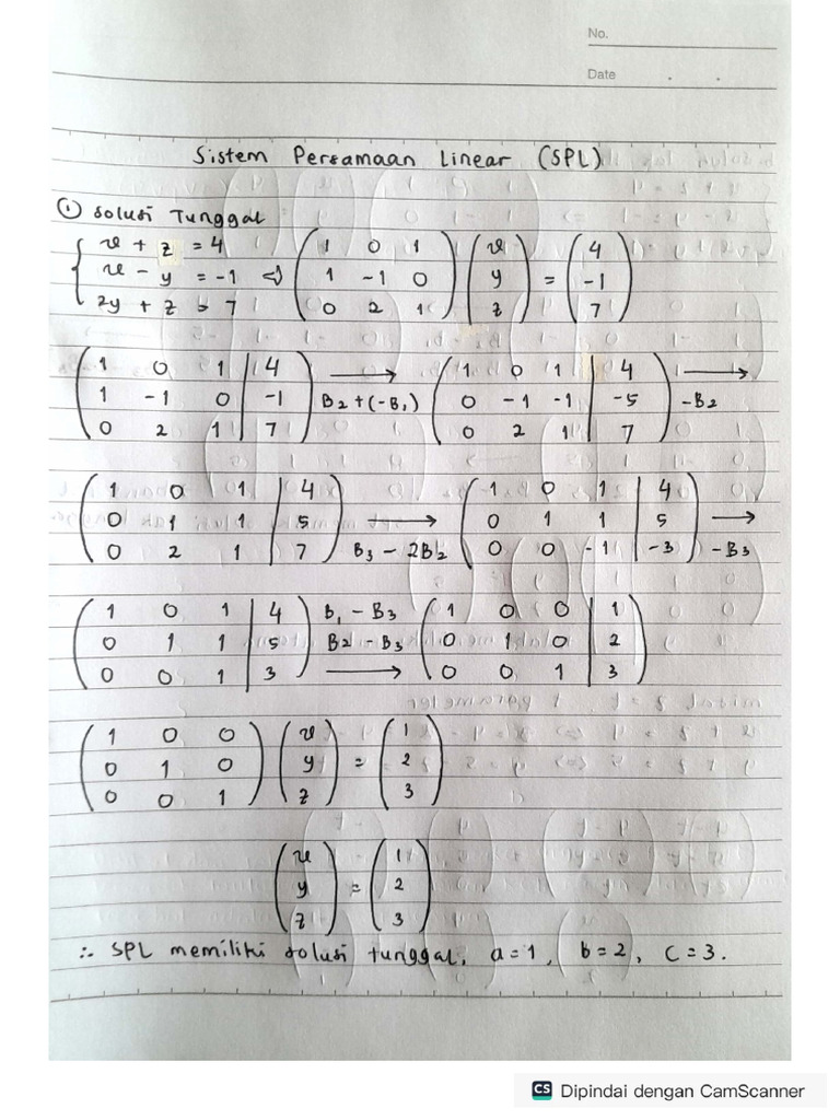 Diskusi 3 Contoh SPL Aljabar | PDF