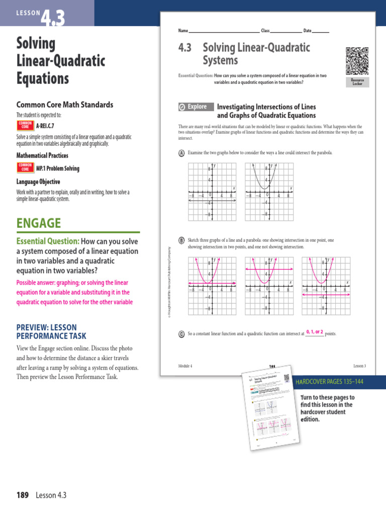 Solving Linear-Quadratic Systems | PDF | Variable (Mathematics ...
