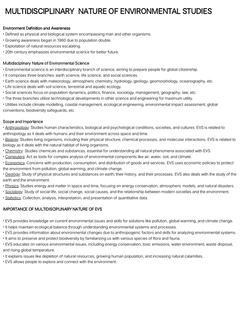 Evs | PDF | Environmental Science | Earth Sciences