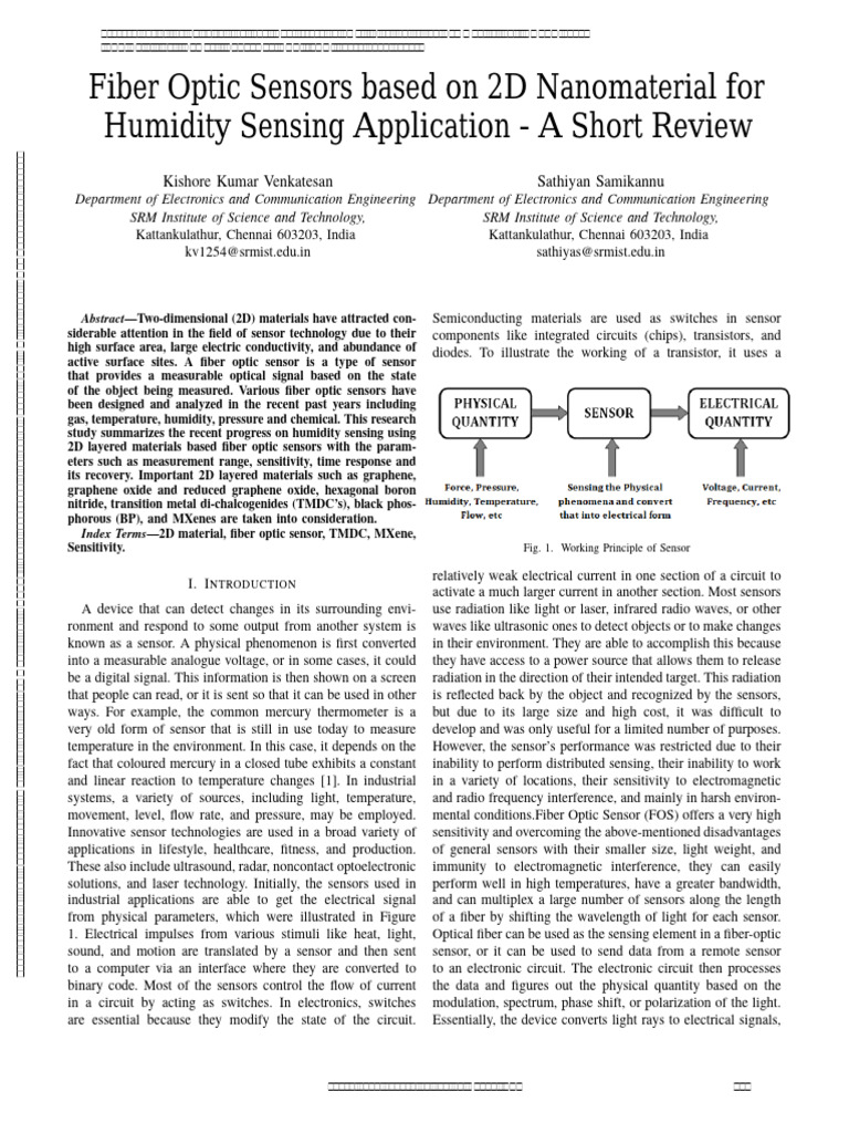 Fiber Optic Sensors Based On 2D Nanomaterial For Humidity Sensing Application - A Short Review ...