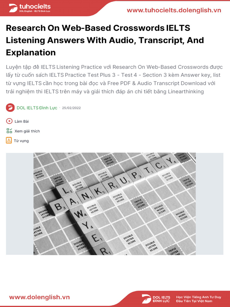 IELTS Listening Practice: Web-Based Crosswords | PDF | Cognition