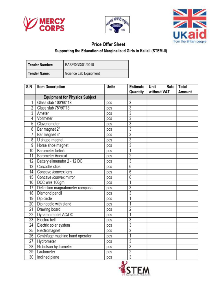 Science Lab Equipment Price Offer | PDF | Magnesium | Compass
