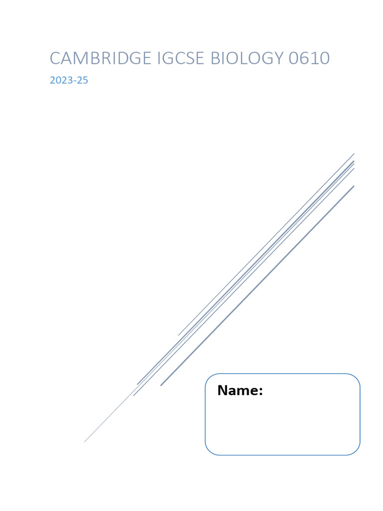 0610 IGCSE Biology Workbook - 2025 -Nidhi | PDF | Gastrointestinal ...