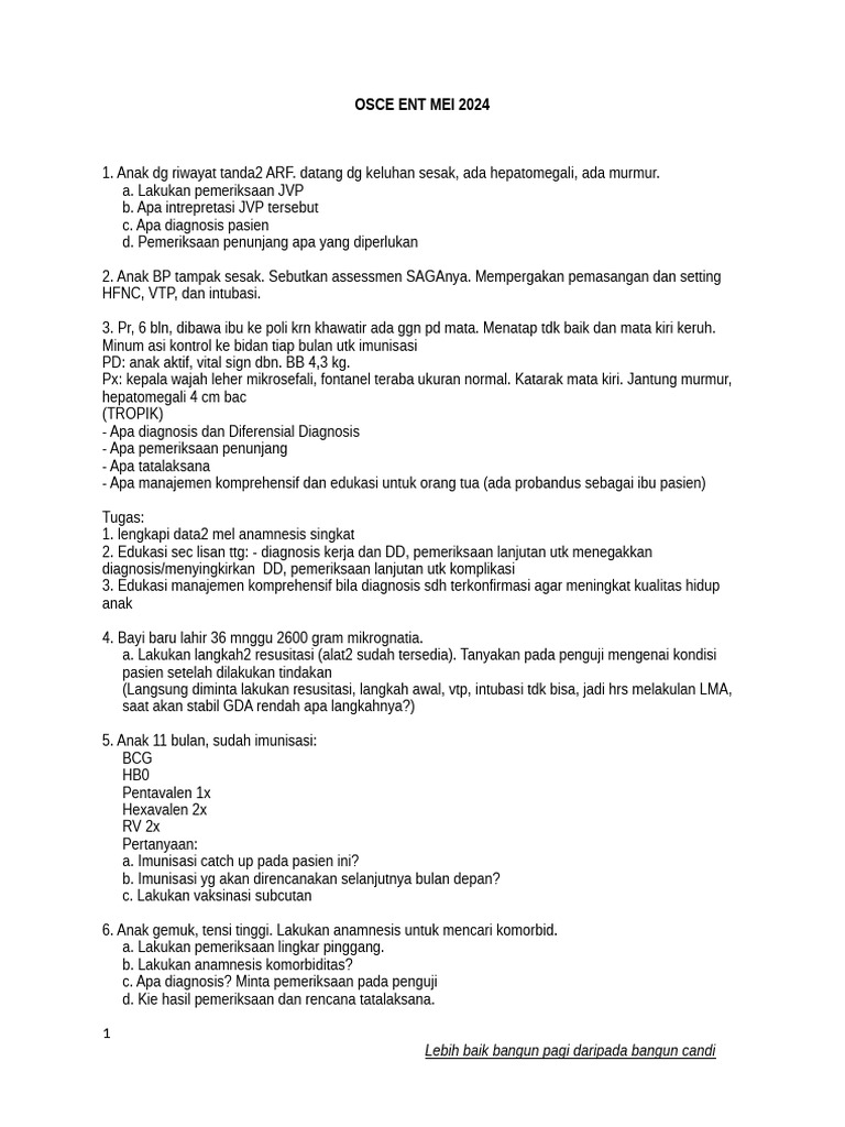 Osce Ent Mei 2024 | PDF