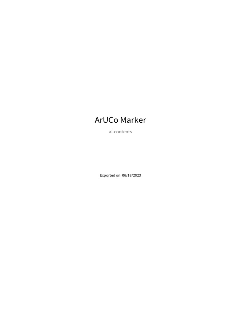 ArUCo Marker-V6-20230618 - 234858 | PDF