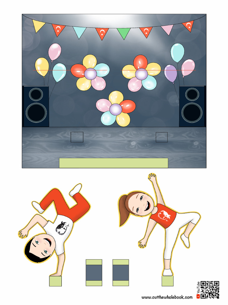 Dancing Children Paper Craft DIY Game For Kids Colored Special | PDF