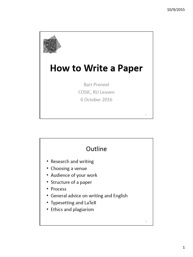 Guide to Writing Academic Papers | PDF