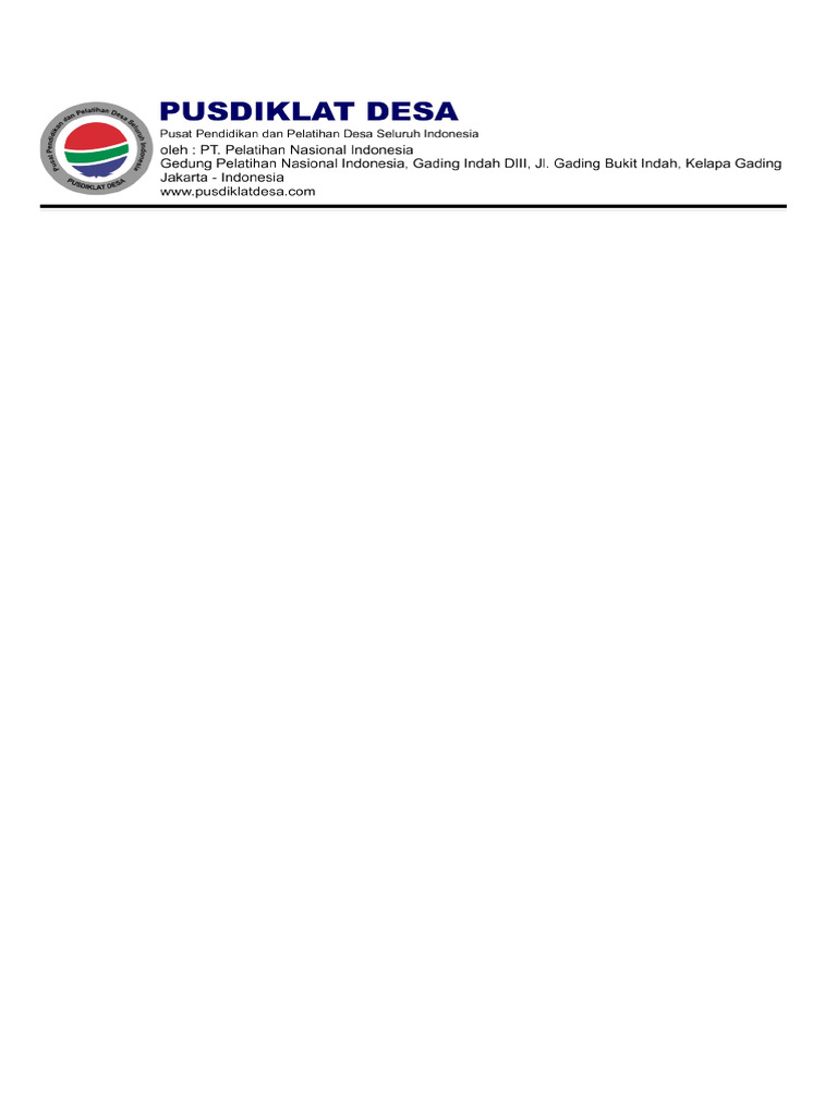 kop surat pusdiklat desa | PDF