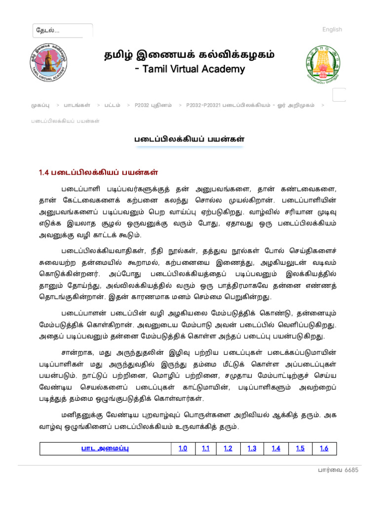 படைப்பிலக்கியப் பயன்கள் _ தமிழ் இணையக் கல்விக்கழகம் TAMIL VIRTUAL ...