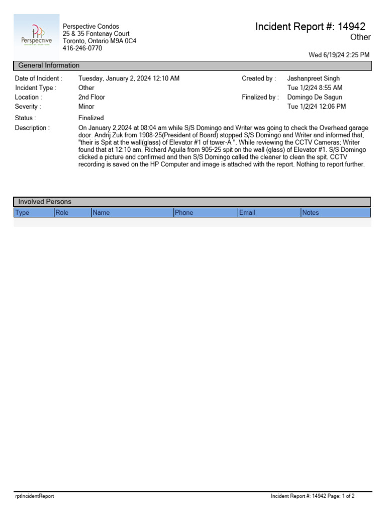 Merged incident report | PDF | Closed Circuit Television | Elevator