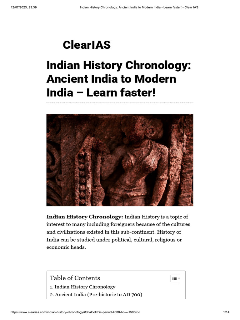 Ancient Indian History Timeline | PDF | South Asia