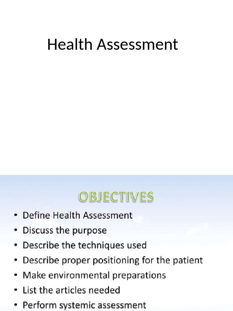 Comprehensive Health Assessment Guide | PDF