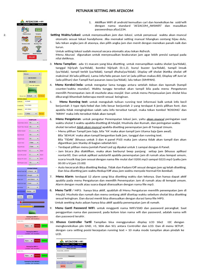 Panduan AFZACOM - JWSWiFi | PDF
