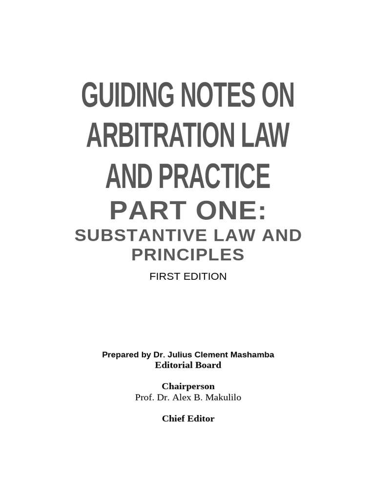 Guiding Notes on Arbitration Law and Practice - Part 1 | PDF ...