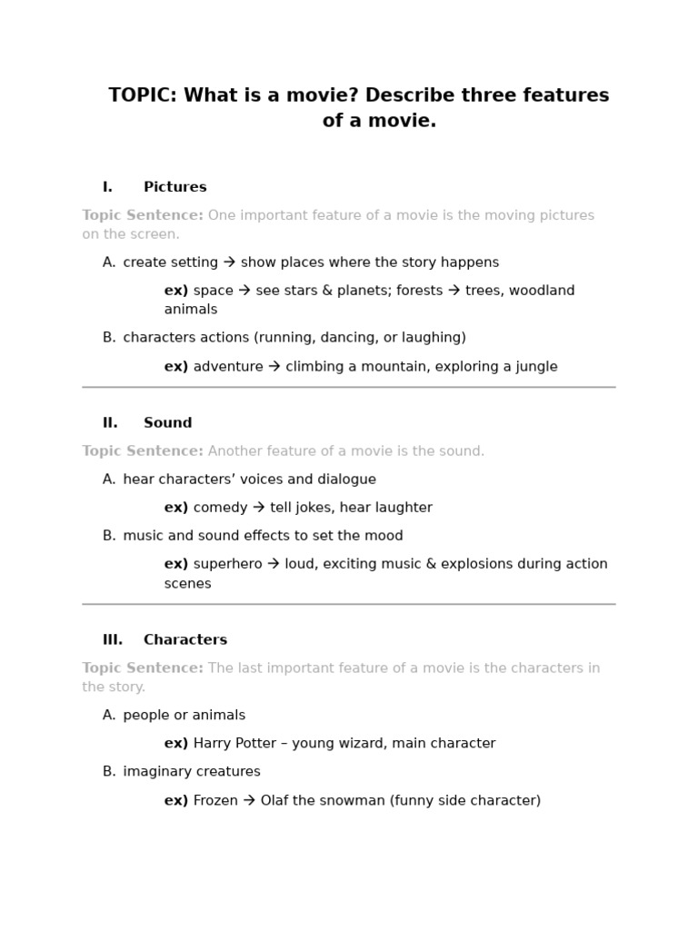 A-2 What Is A Movie - Example Outline | PDF