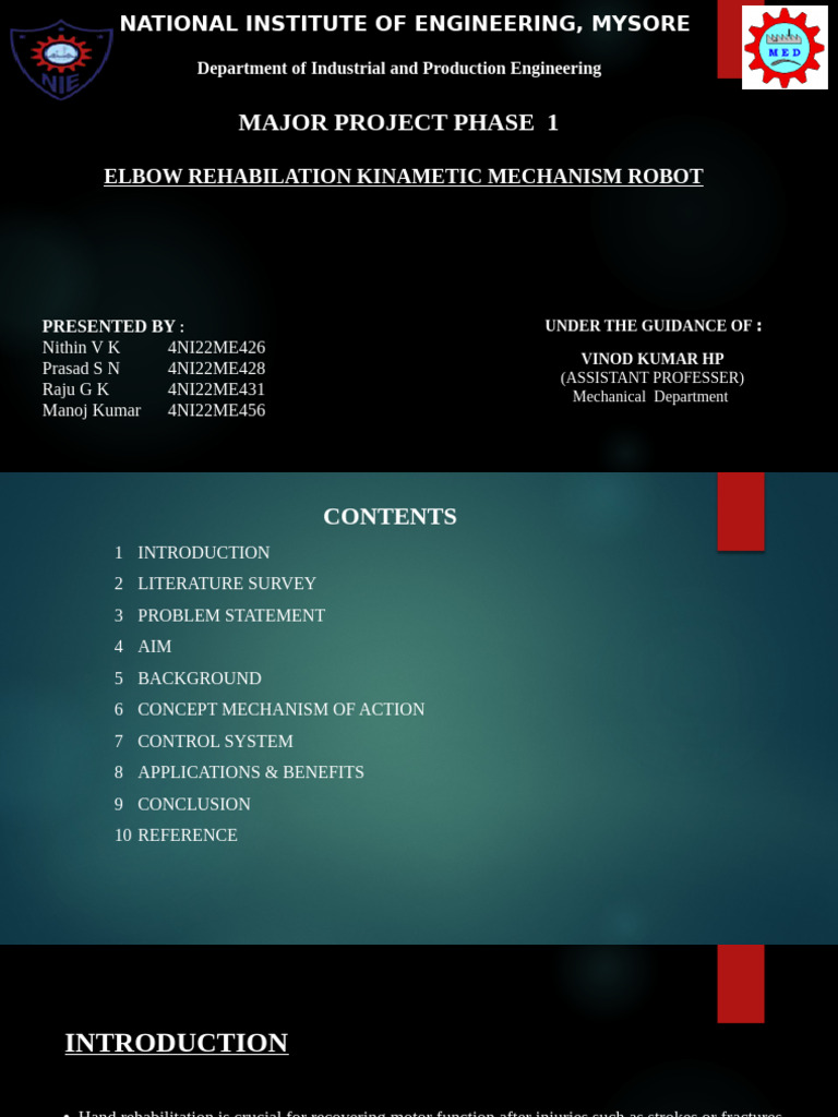 Major Project Phase PPT Erkmr 2512 | PDF | Robotics | Physical Therapy
