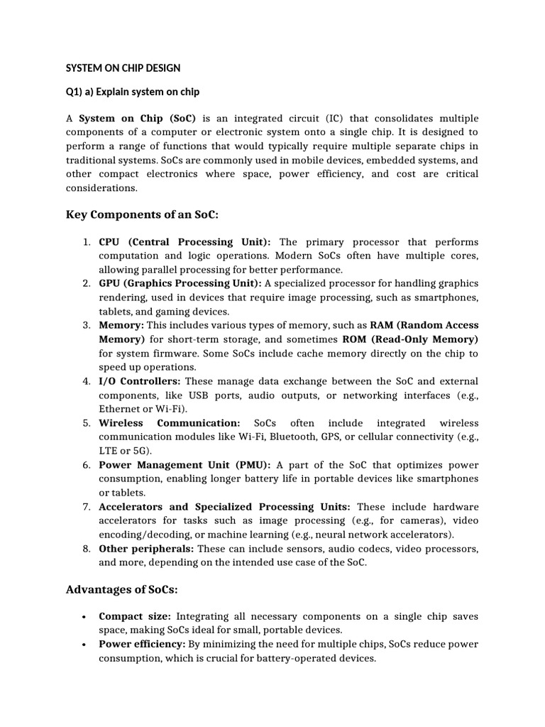 SYSTEM ON CHIP DESIGN | PDF | System On A Chip | Random Access Memory