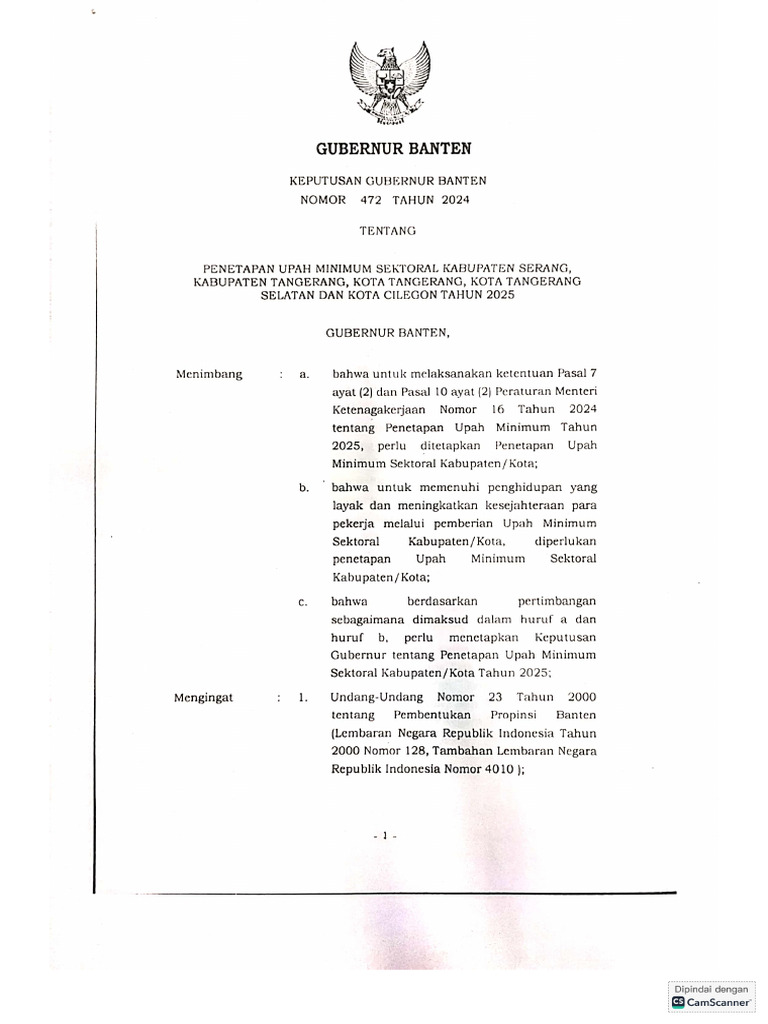 SK Umsk Banten - 2025 | PDF