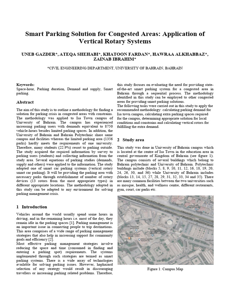 Smart Parking Solution For Congested Areas Application of Vertical ...