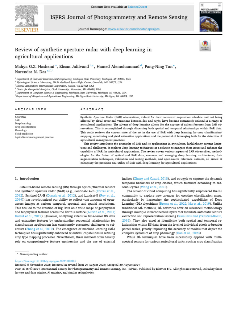 Hashemi Et Al. - 2024 - Review of Synthetic Aperture Radar With Deep Learn | PDF | Remote ...