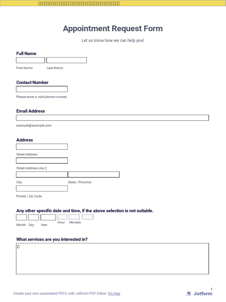 Appointment Request Form | PDF