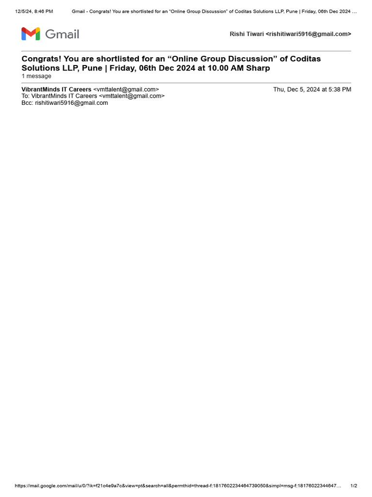 Gmail - Coditas | PDF