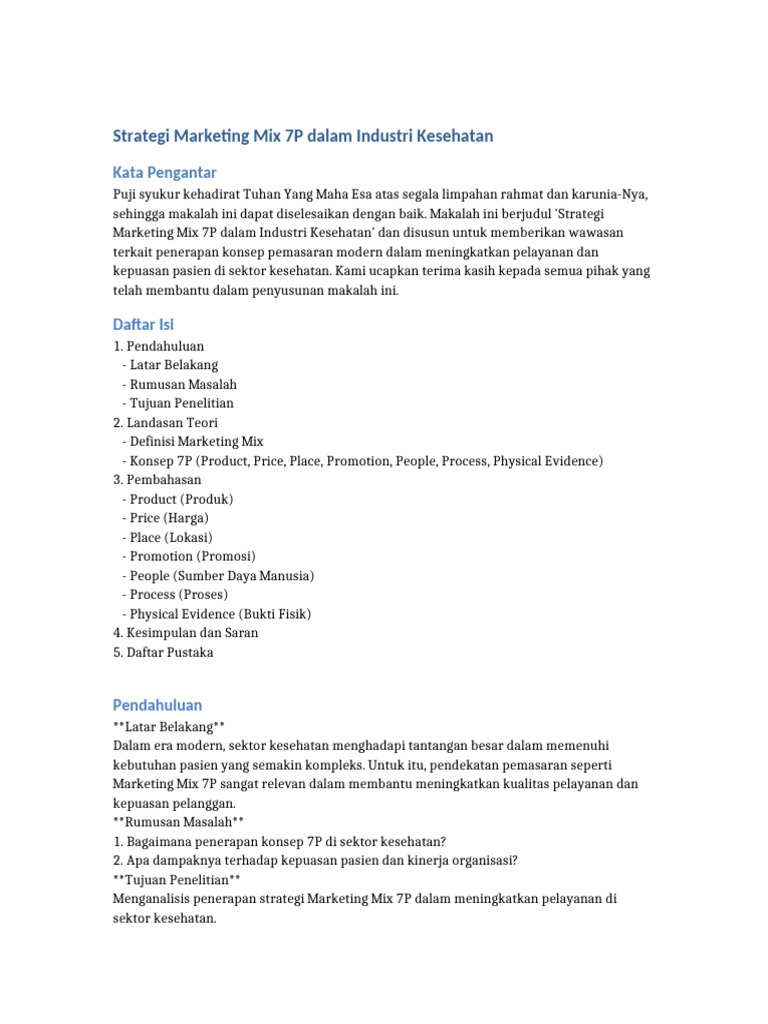 Marketing_Mix_7P_Kesehatan | PDF