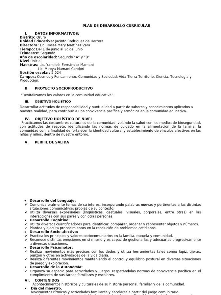 Plan de Desarrollo Curricular | PDF | Ritmo | Comunicación