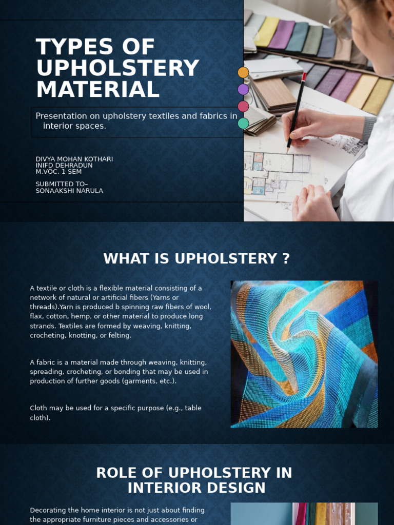 Types of Upholstery Materials Explained | PDF | Textiles | Yarn