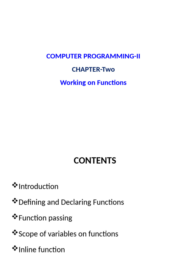 CHapter 2 function | PDF | Parameter (Computer Programming) | Systems ... CHapter 2 function | PDF | Parameter (Computer Programming) | Systems ...