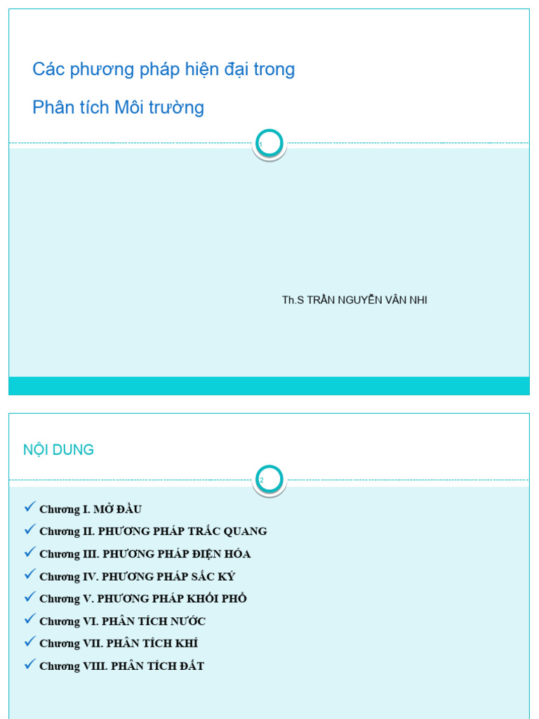 (123doc) Cac Phuong Phap Hien Dai Trong Phan Tich Moi Truong | PDF