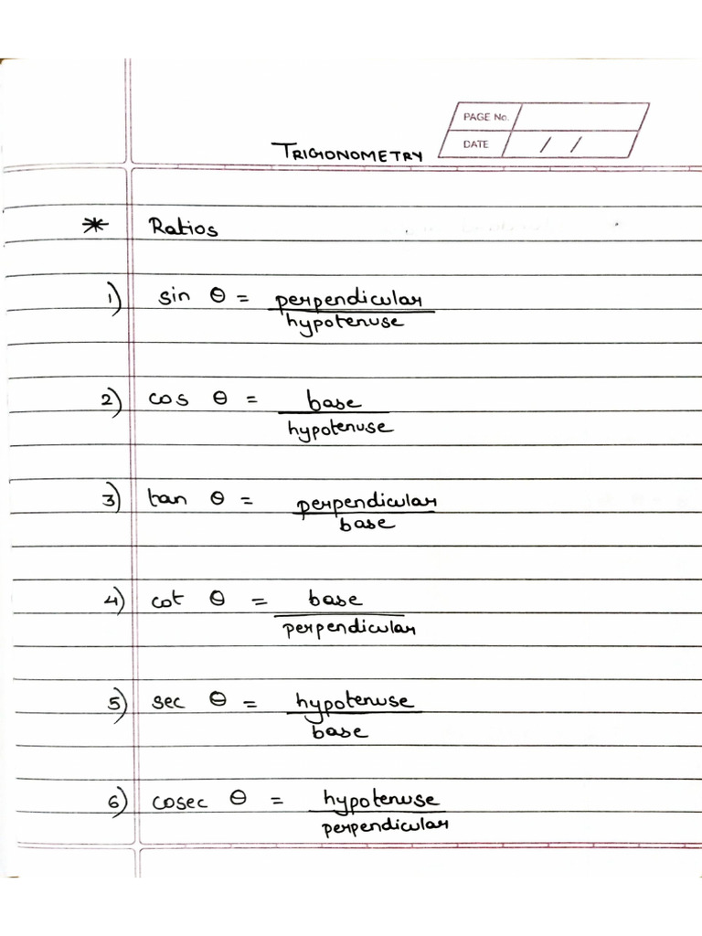 Trigo Formulas | PDF