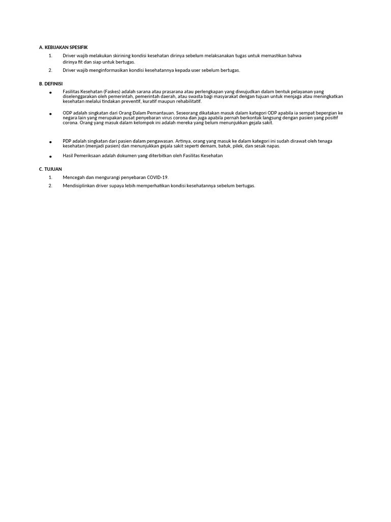 SOP Pencegahan COVID - Repsol | PDF