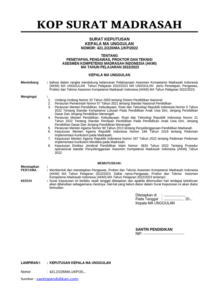 6. SK Pengawas Proktor dan Teknisi ANBK | PDF