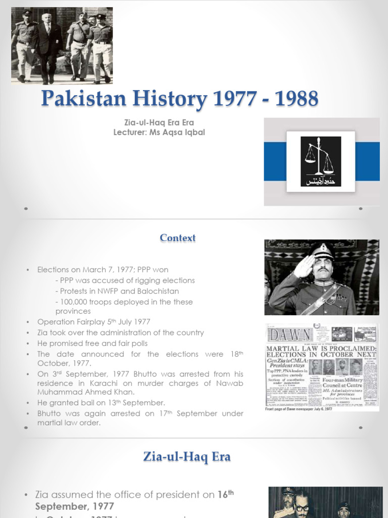 Pakistan History 1977 - 1988 (1) | PDF | Muhammad Zia Ul Haq | Pakistan
