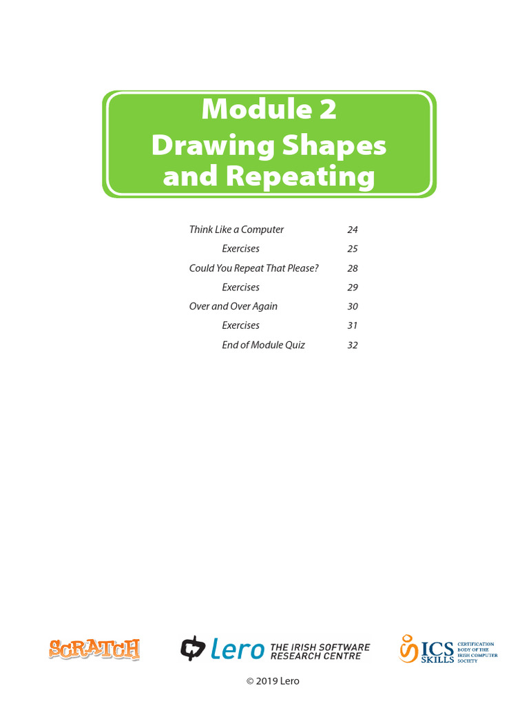 Scratch3 Workbook 2019 Module 2 | PDF | Shape | Scratch (Programming Language)