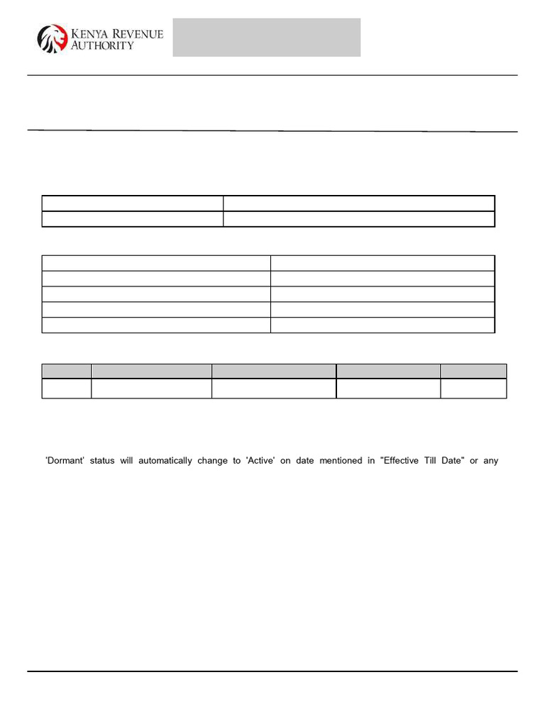 KRA TEMPLATE | PDF | Taxes | Government Finances