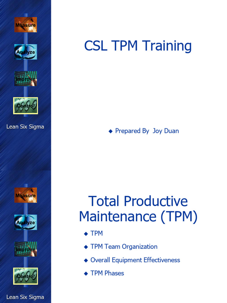 TPM 6 Sigma | PDF | Business Process | Systems Thinking