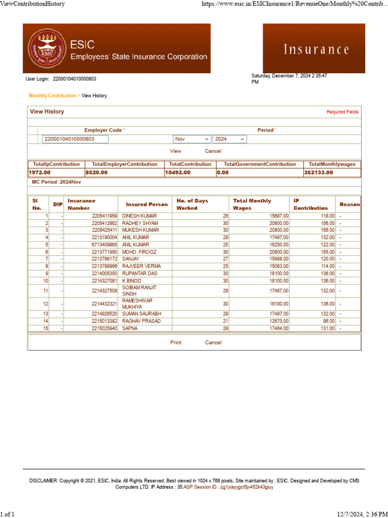 Goodwill ESI Contribution Detail Nov 24 | PDF | Business Law | Social ...