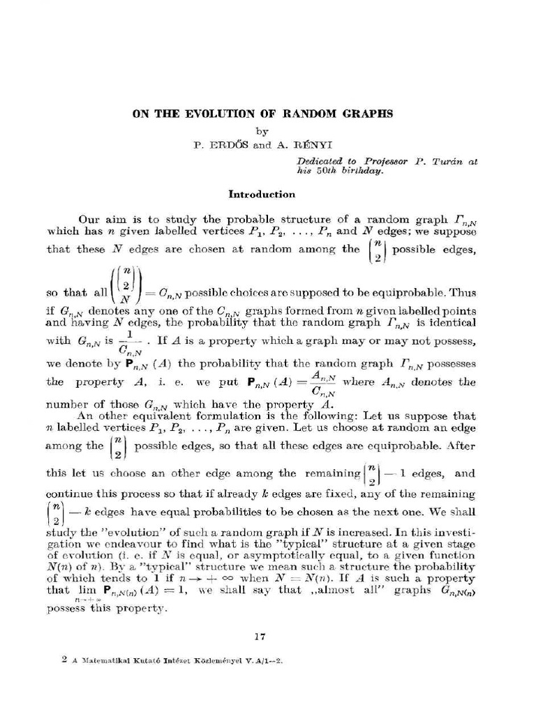Random Graph Theo | PDF | Expected Value | Probability Theory