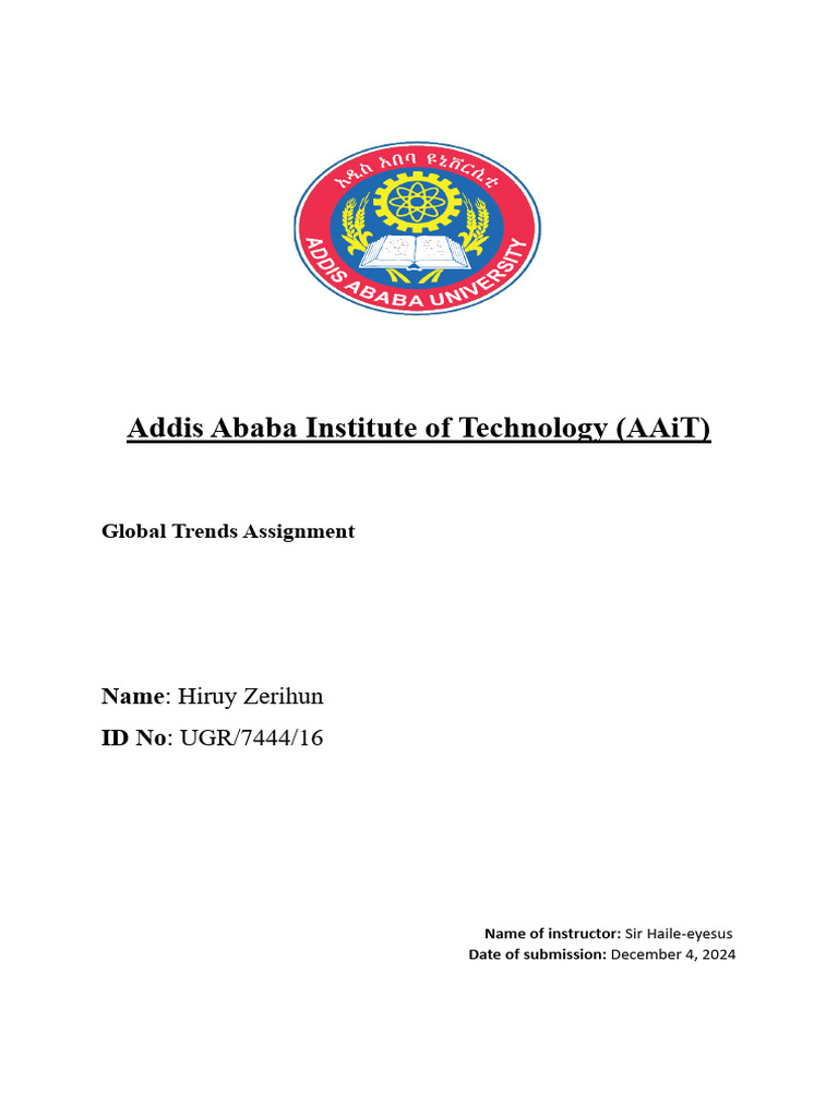 Global Trends Individual Assignment 3 | PDF | Somalia | Al Shabaab (Militant Group)