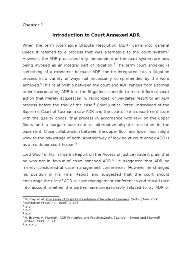 Court Annex ADR Paper | PDF | Alternative Dispute Resolution | Mediation