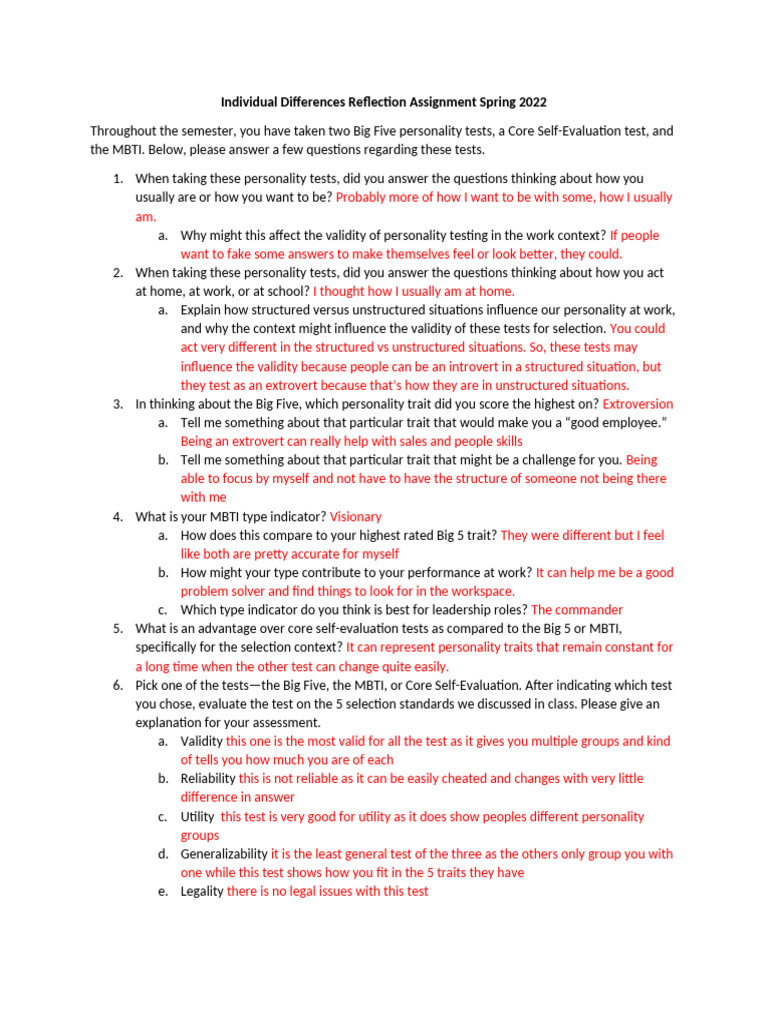 Individual Differences in Class | PDF | Extraversion And Introversion | Behavioural Sciences