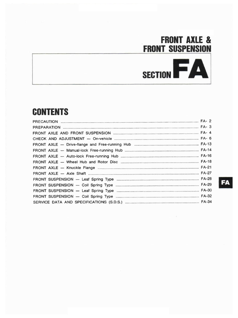 Front Axle & Front Suspension | PDF