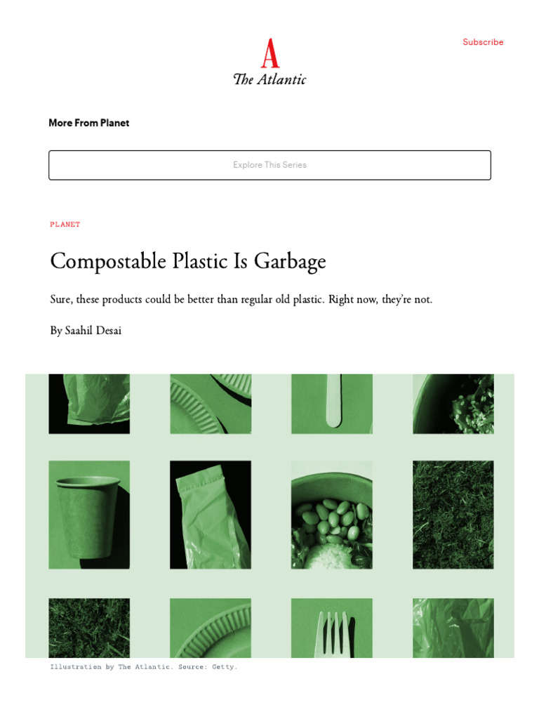 The Dirty Truth About Compostable Plastic | PDF | Compost | Landfill