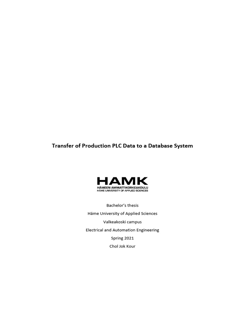 PLC Data Transfer to Database System | PDF | Programmable Logic ...