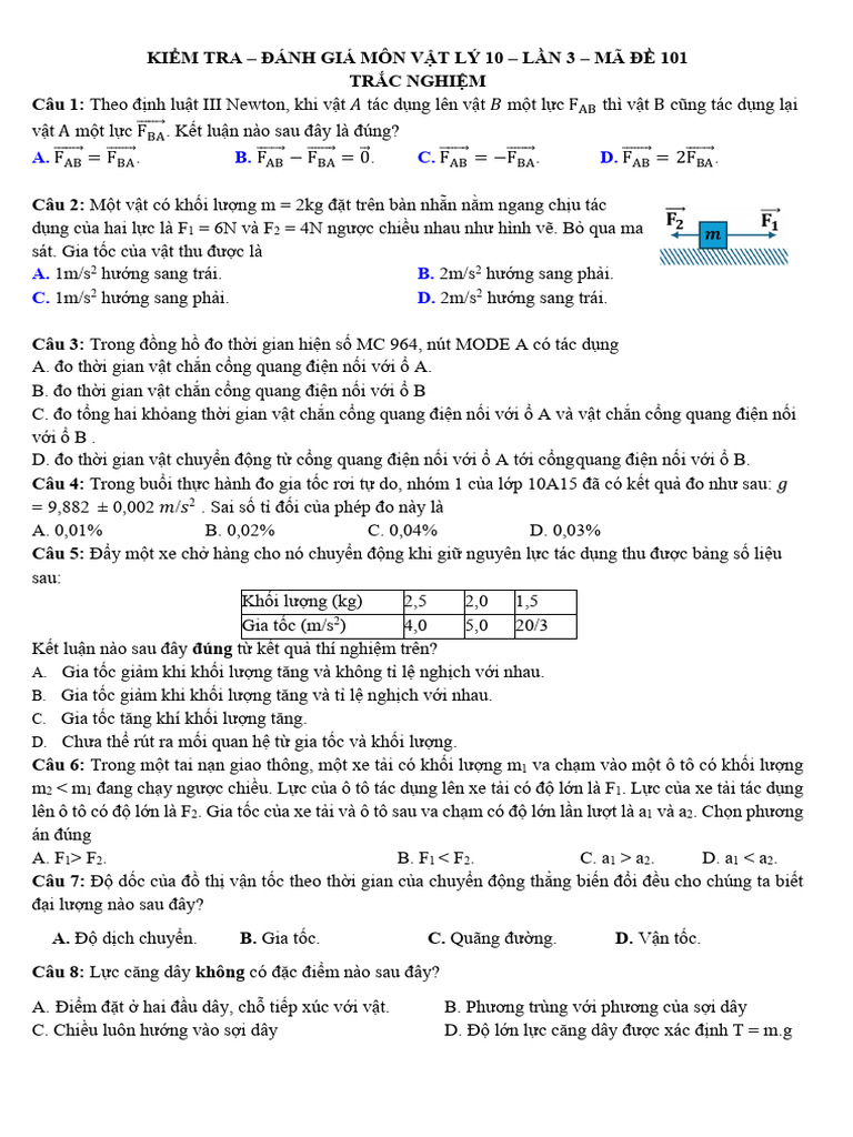 KIỂM TRA 10 L3 | PDF