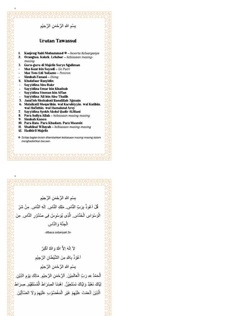 Dzikir Awrad LM Front | PDF