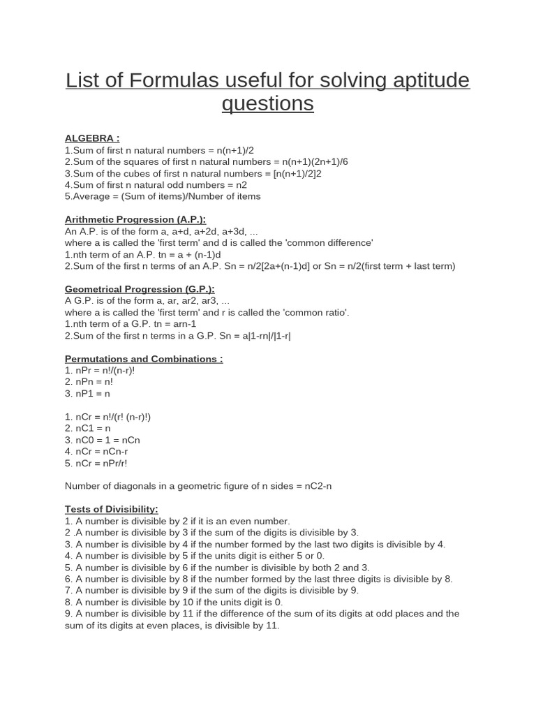List of Formulas | PDF | Area | Sphere